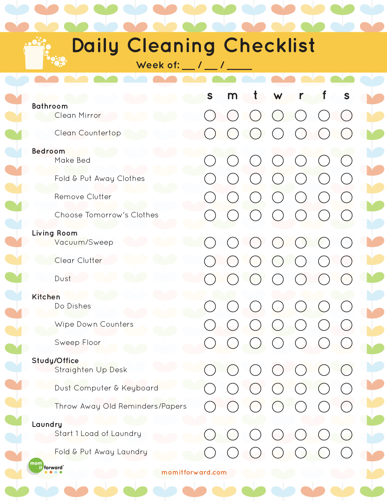 Daily Cleaning Checklist Printable Mom It ForwardMom It Forward