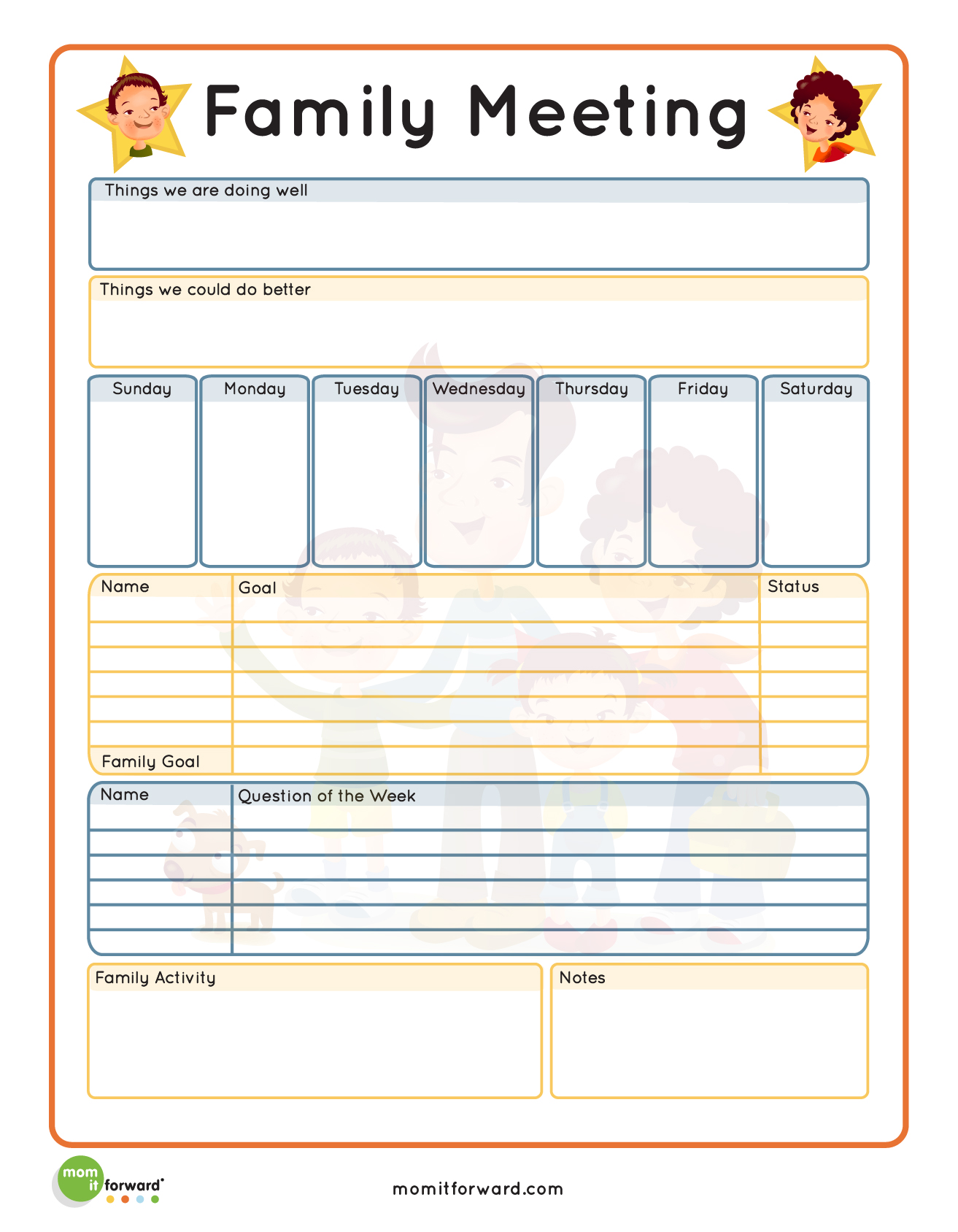 Family Meeting Printable Mom It ForwardMom It Forward