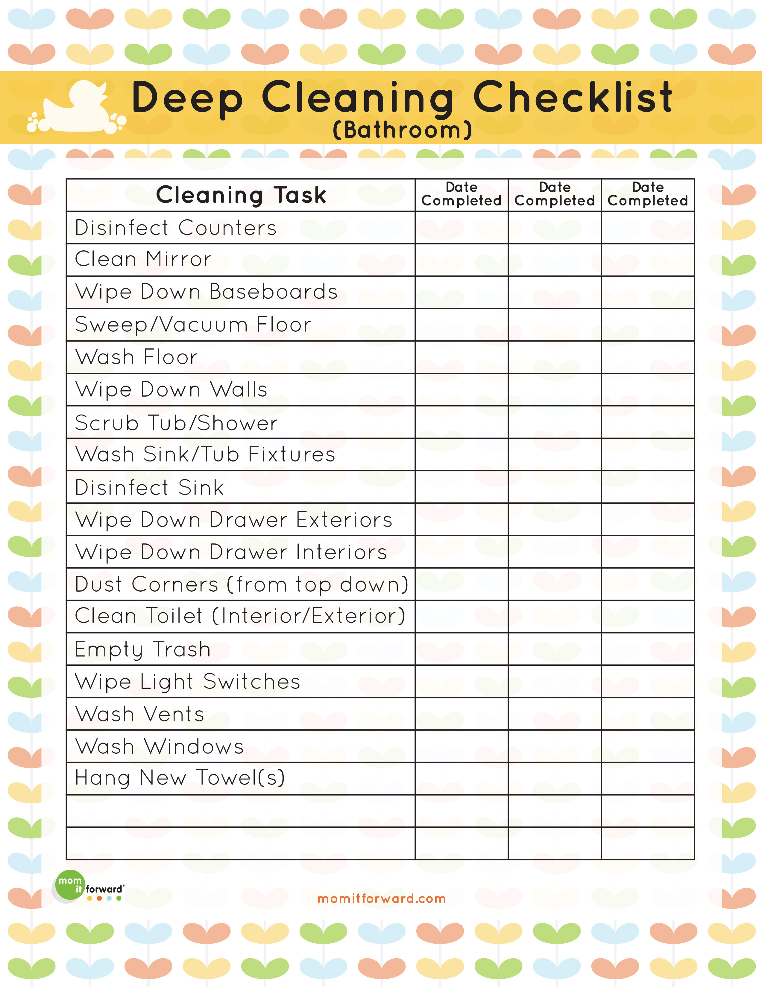 Printable Bathroom Deep Cleaning List Mom It ForwardMom It Forward